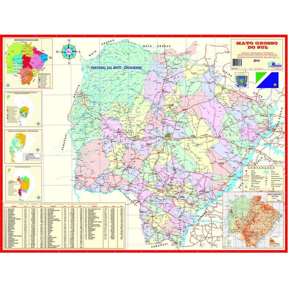 Mapa Estado De Mato Grosso Do Sul Multimapas Em Promoção Ofertas Na