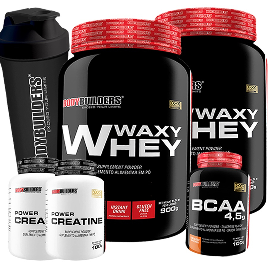 Kit 2x Whey Protein 900g 2x Creatina Bcaa 4 5 Shaker Submarino