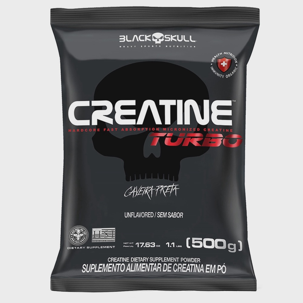 Black Skull Creatine Creatina Turbo Monohidratada Refil 500g No Shoptime