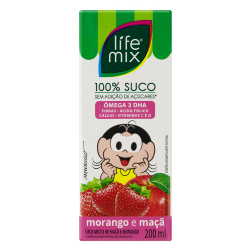 Suco misto de morango E maçã sem adição de açúcar turma da mônica life ... Suco misto de morango E maçã sem adição de açúcar turma da mônica life ...