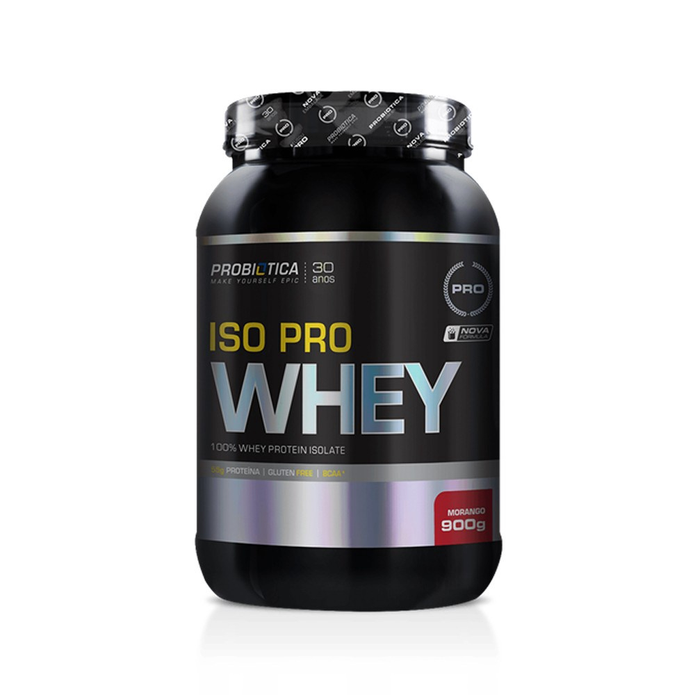 Iso Pro Whey 900g Probiotica Morango Submarino