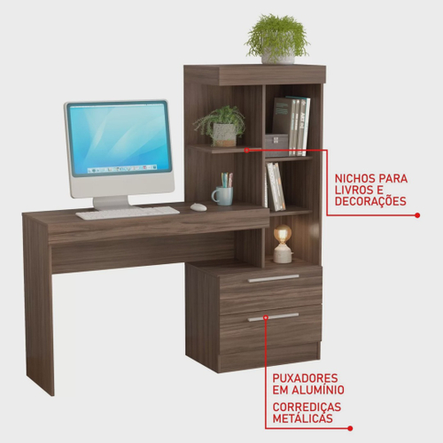 Escrivaninha com Estante 2 Gavetas Office nt 2010 Notável Móveis em ... Escrivaninha com Estante 2 Gavetas Office nt 2010 Notável Móveis em ...