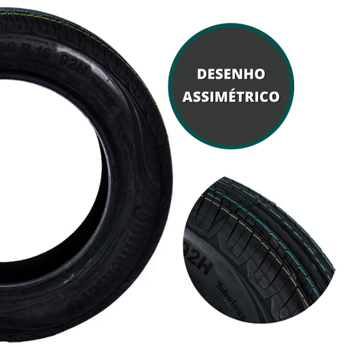 Pneu Continental Aro 16 205/60 R16 92H 210Km/h Índice de Carga 92 (630kg) 71dB ContiPowerContact ...