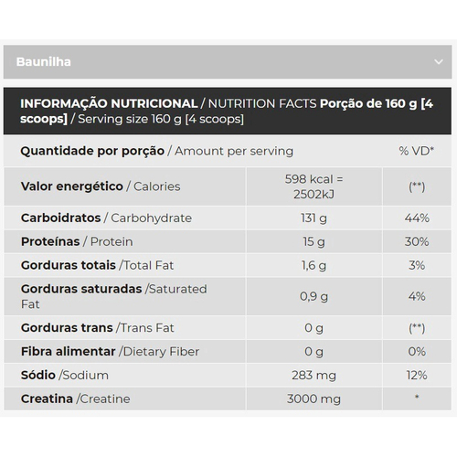 Sinister Mass 3kg Baunilha Integralmedica No Shoptime