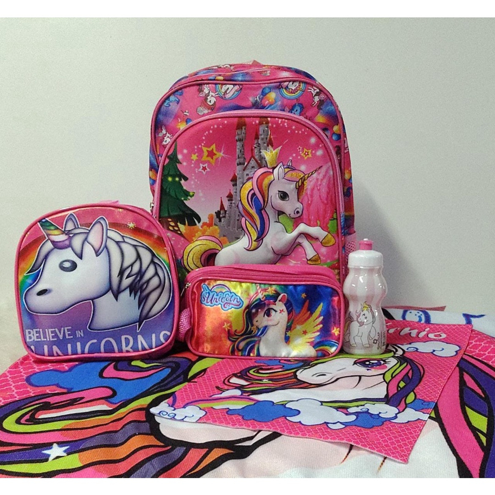 Kit Mochila de Costas Unicornio com Lancheira e Estojo | Submarino Kit Mochila de Costas Unicornio com Lancheira e Estojo | Submarino