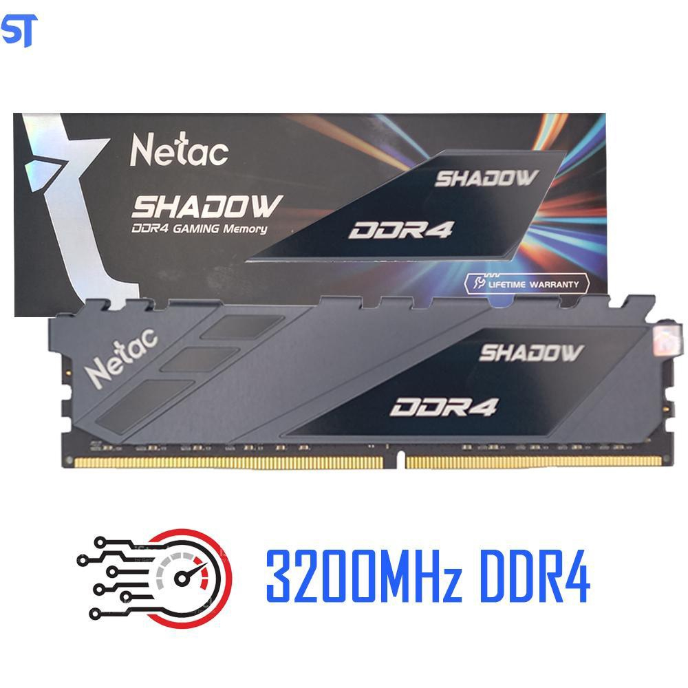 Memória Ram Gamer Desktop 16gb Ddr4 3200mhz Netac Shadow Cin Em