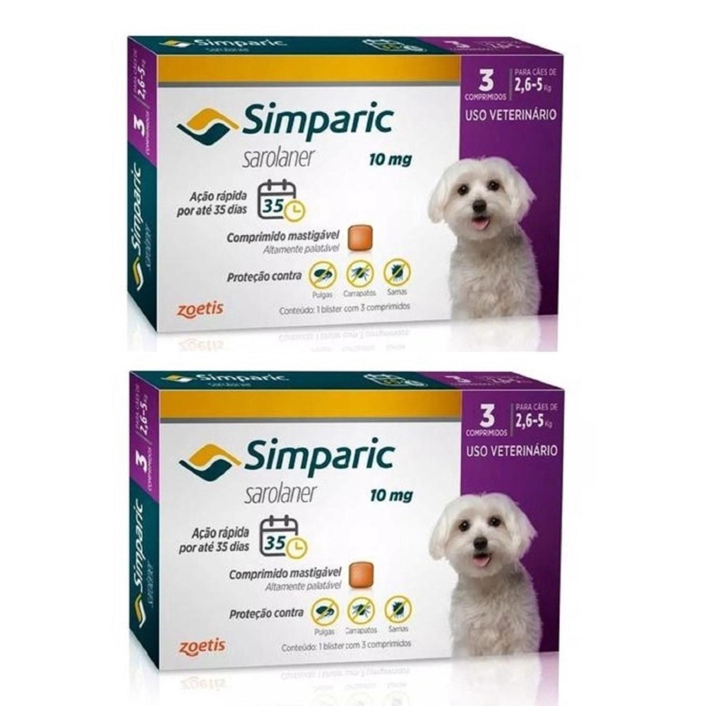 Kit 2 Unidades Simparic 2,6 A 5 Kg 10Mg Cx 3 Comp no Shoptime