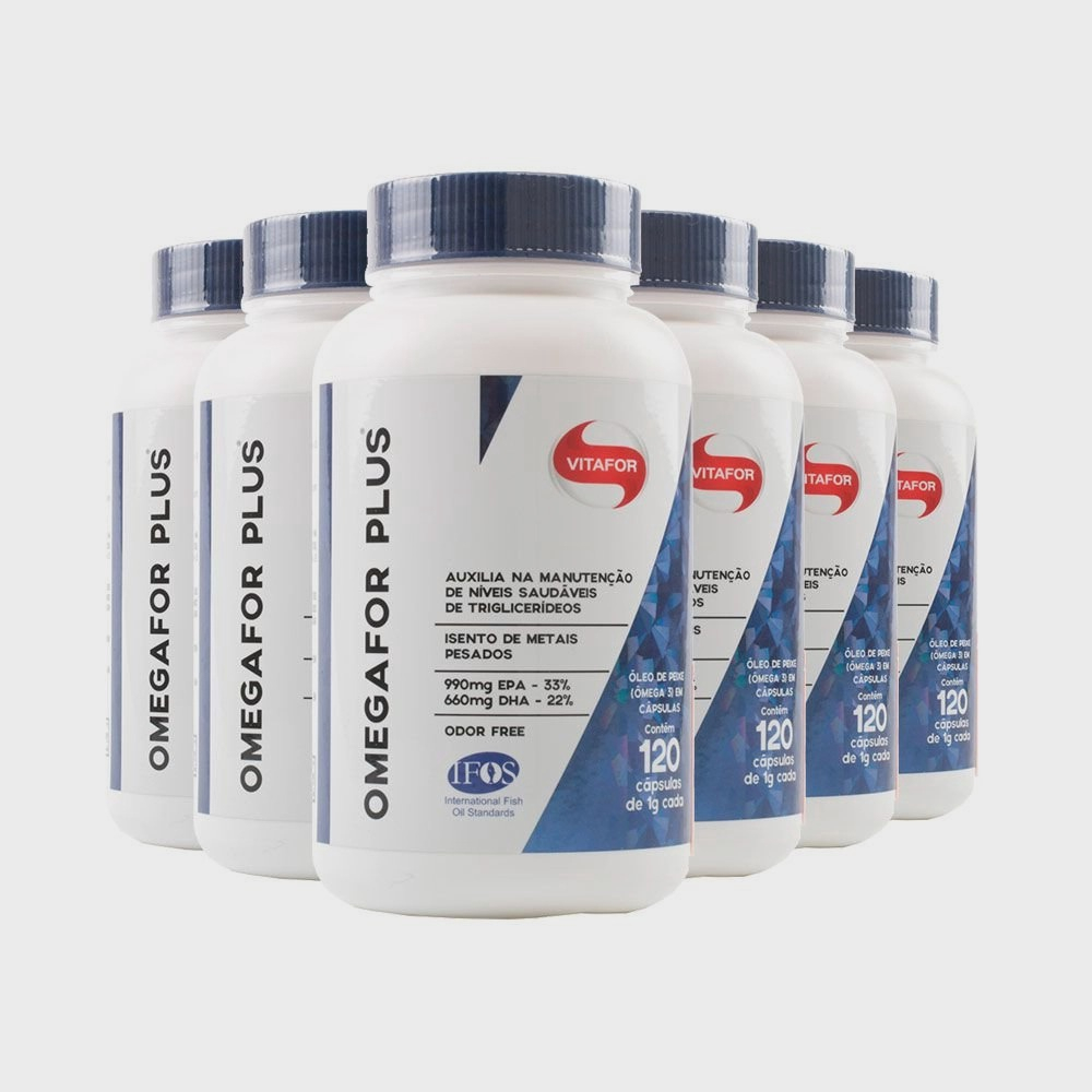 Kit Com 5 megafor Plus Epa Dha 1000mg mega 3 Vitafor 120 C psulas Em