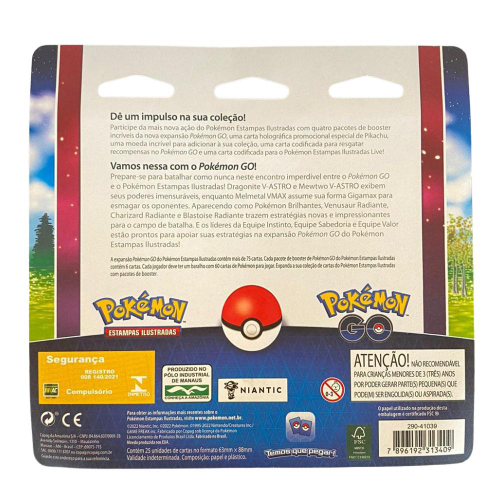 Blister Quádruplo Jogo Cartas Pokémon Go Pikachu Tcg Copag Em Promoção
