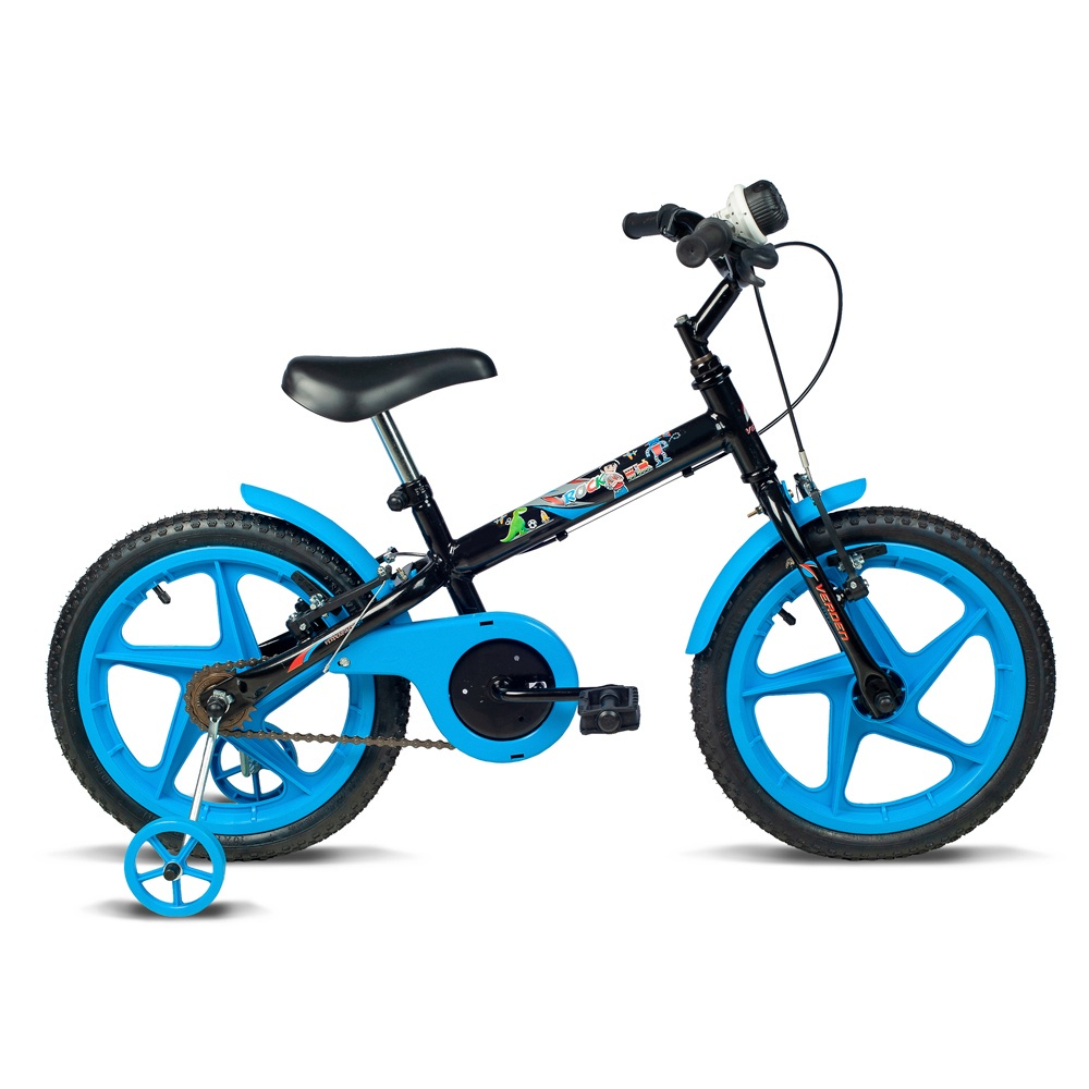 Bicicleta Infantil Aro 16 Rock Preto E Azul Verden Bikes Em Promoção