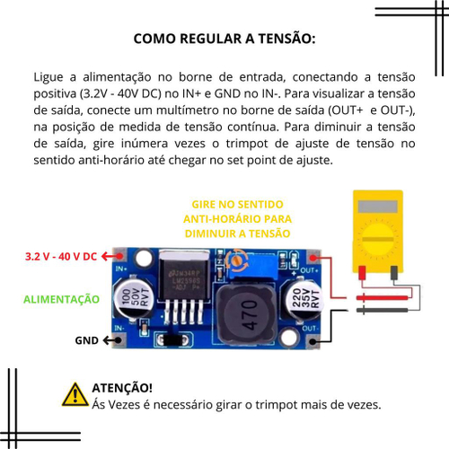 Regulador De Tensão Step Down Buck Conversor Dc Dc Lm2596 3a Em