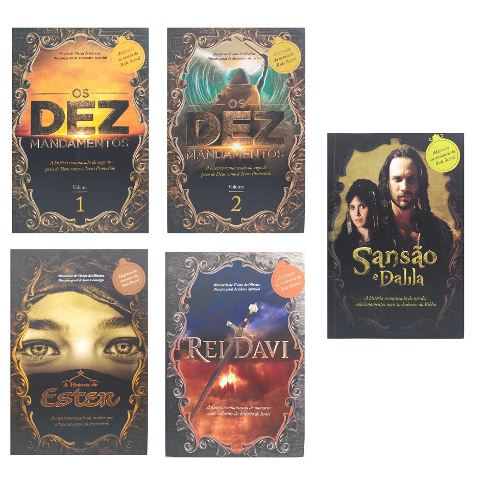 Combo 5 Livros Novelas Bíblicas Da Record Os Dez Mandamentos 1 E 2
