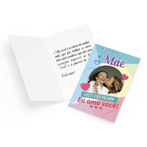 Cartão Dia Das Mães Personalizado Com Foto E Mensagem Em Promoção Na