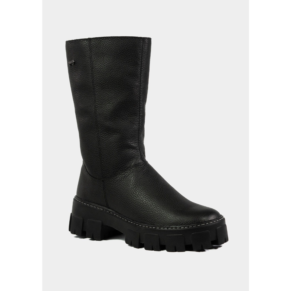 Bota Cano Médio Goofy Kyara Couro Legitimo Preto Submarino