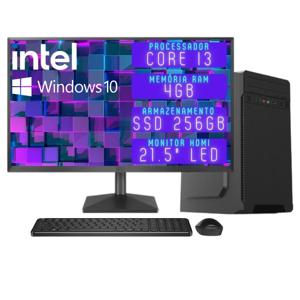 Computador Completo 3green Desktop Intel Core i3 4GB Monitor 21.5 Full ... Computador Completo 3green Desktop Intel Core i3 4GB Monitor 21.5 Full ...