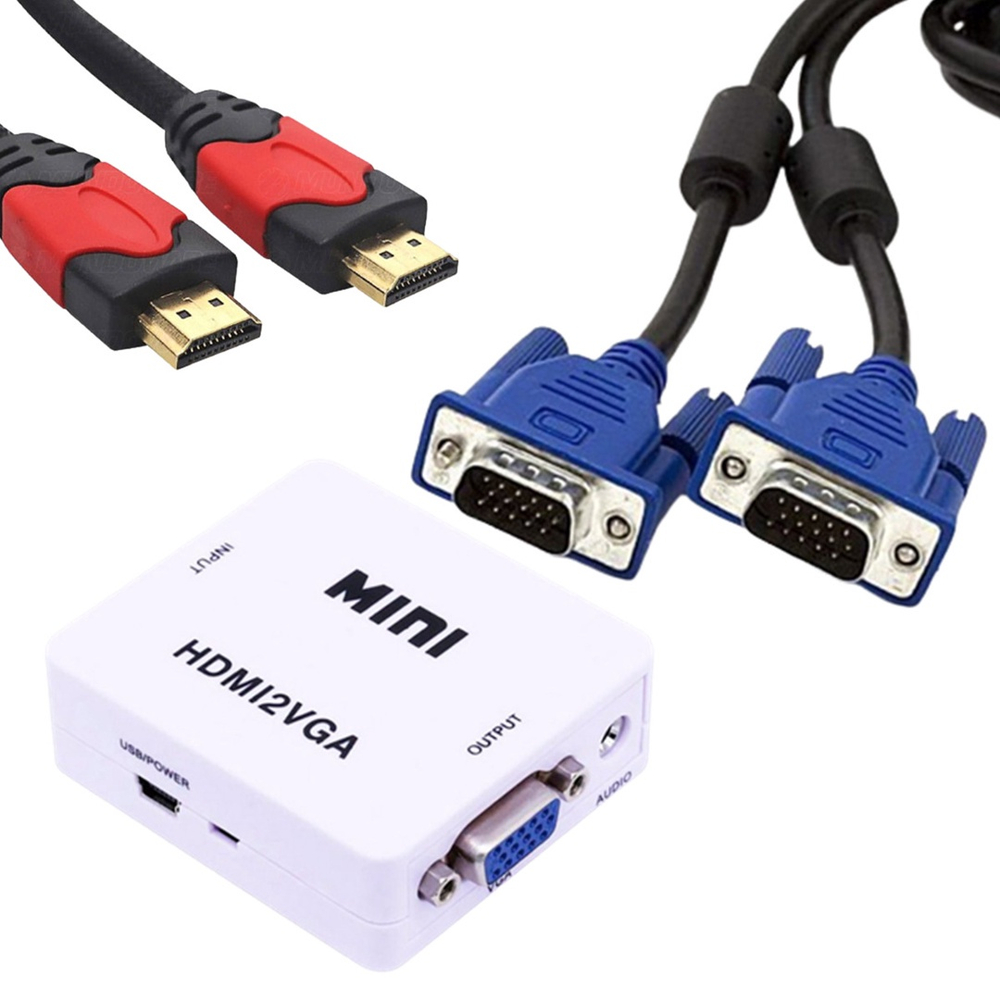 Adaptador Conversor Hdmi para Vga 1080p Full Usb com Cabos 1,8 Metros ...