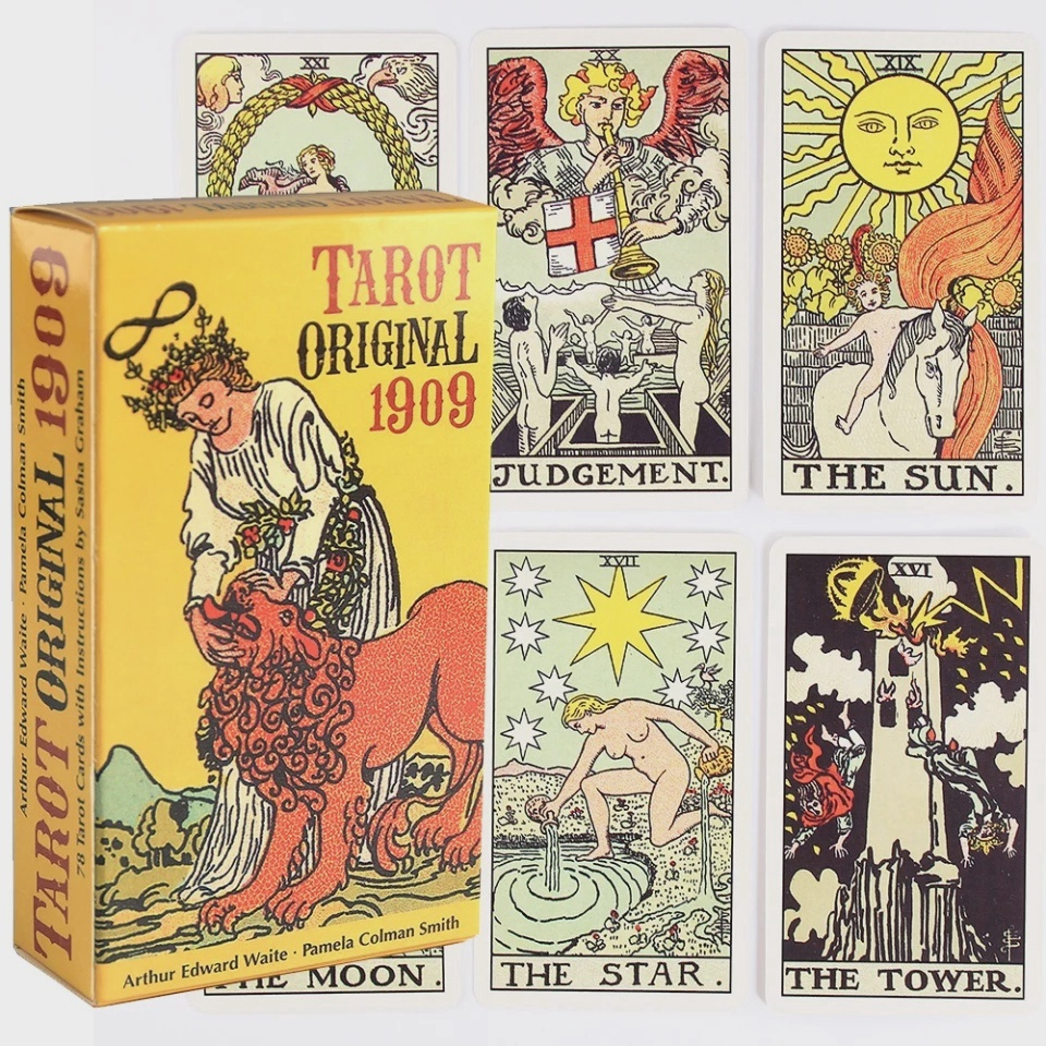 Tarot Original 1909 Deck Tarô Da Versão De 1909 De Rider Waite Baralho de Cartas de Oráculo em ...