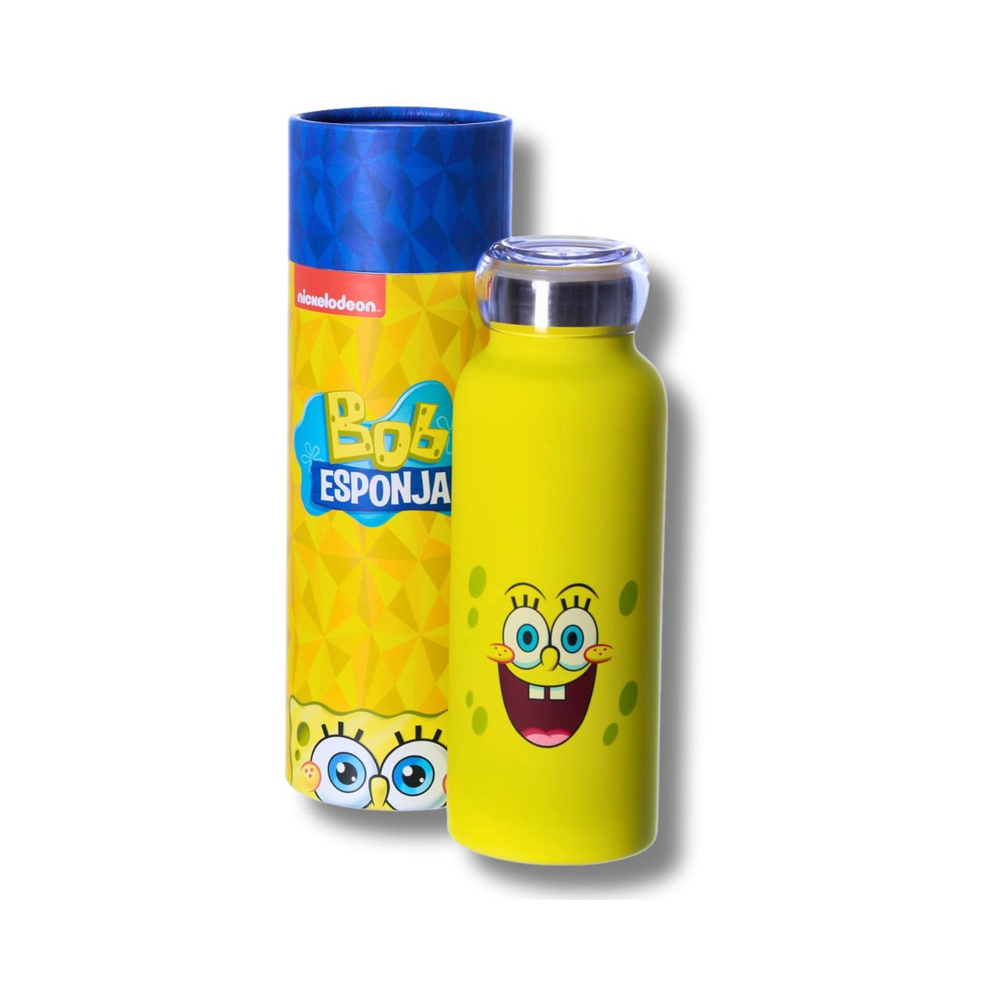 Garrafa De Agua Squeeze Bob Esponja Aluminio Termica Crianca No Shoptime