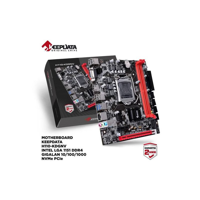 Placa Mãe Keepdata 1151 H110 Kdgnv Giga Nvme Ddr4 Hdmi Em Promoção Na